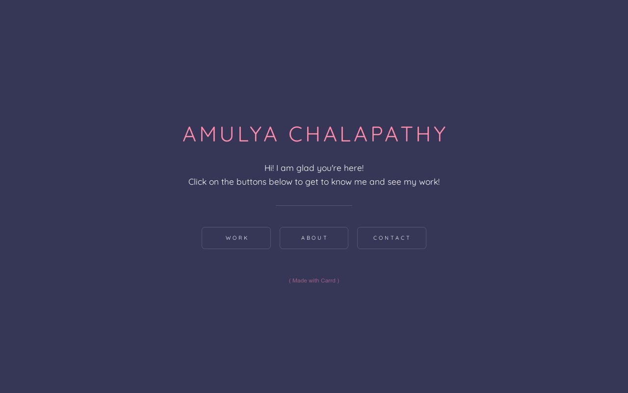 Amulya Chalapathy- Portfolio